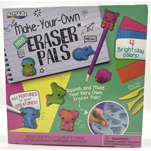 artskills | Toys | 42 Artskills Make Your Own Eraser Pals Craft Kit ...